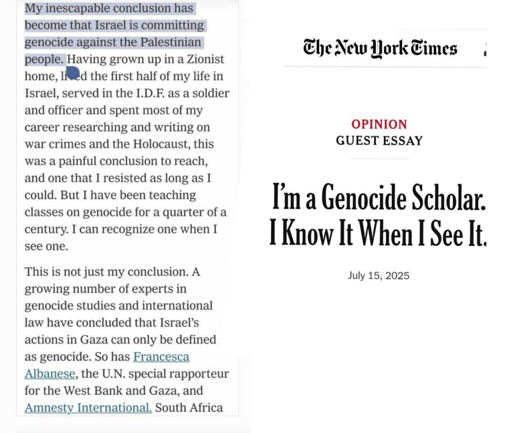 Genocide in Gaza:Prominent New York Times researcher accuses the Israel ...